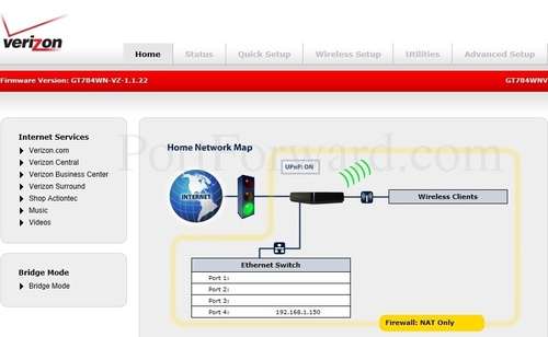 Simple Actiontec GT784WNV Router Port Forwarding