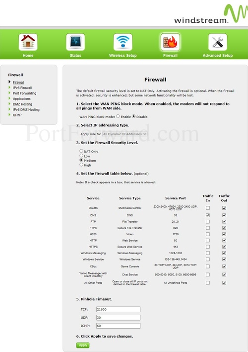 Forwarding Ports in a Actiontec T3200 Router