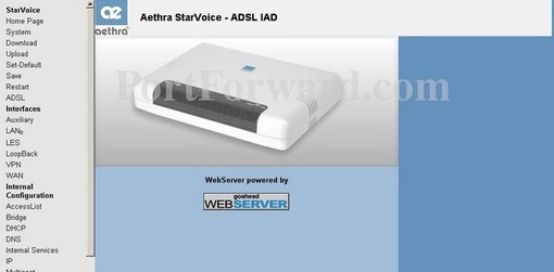 Opening Ports in a Aethra Starvoice IADSV1042 Router