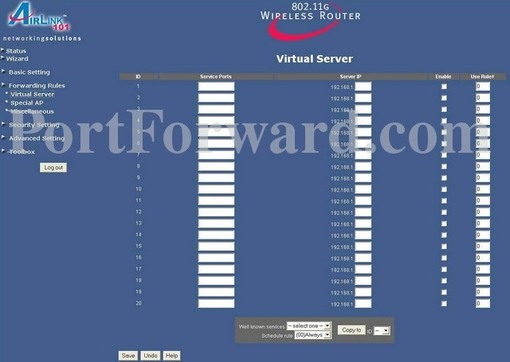 Simple Airlink 101 AR325W Router Port Forwarding Instructions