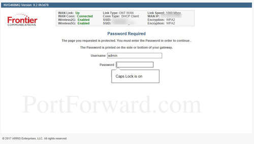 Opening Ports in a Arris NVG468MQ Router