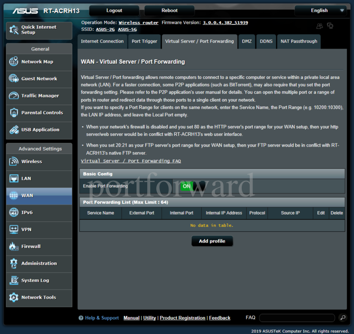 Easiest Way to Forward Ports on the Asus RT-ACRH13 Router