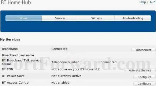 BT Home Hub 2 Router Port Forwarding