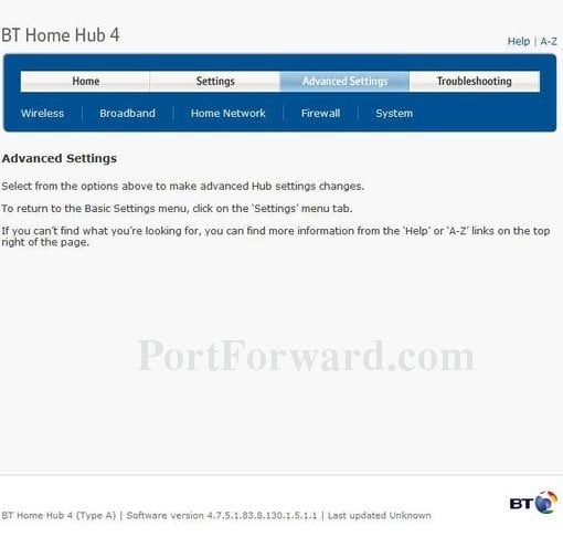 Simple BT Home Hub 4 Router Port Forwarding