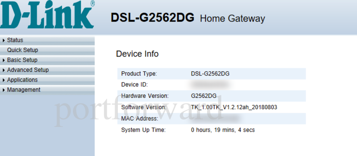 Simple D-Link DSL-G2562DG Router Port Forwarding