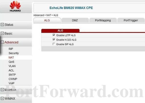 Huawei BM635 Router Open Port Instructions