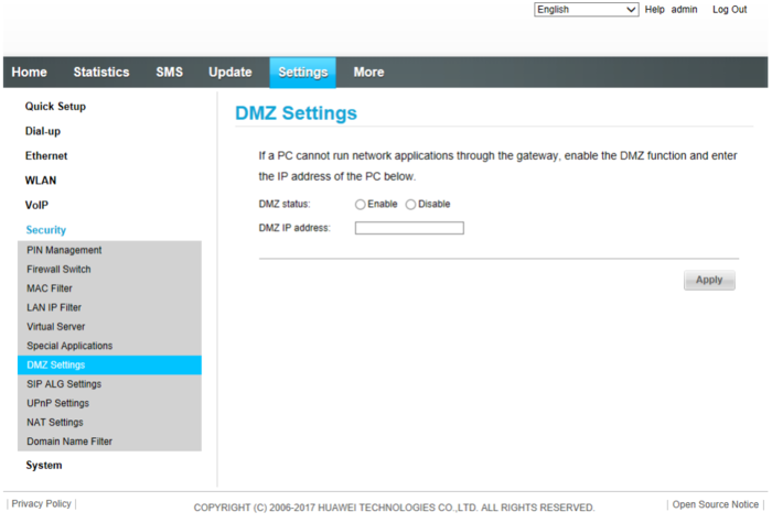 Opening Ports in a Huawei E5186s-a Router