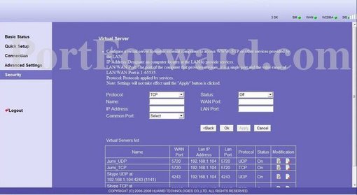 Easiest Way to Forward Ports on the Huawei E960 Router