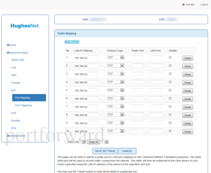 Simple HughesNet HT2000 Router Open Port Instructions
