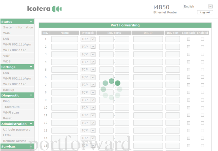 Icotera i4850 Router Port Forwarding Instructions