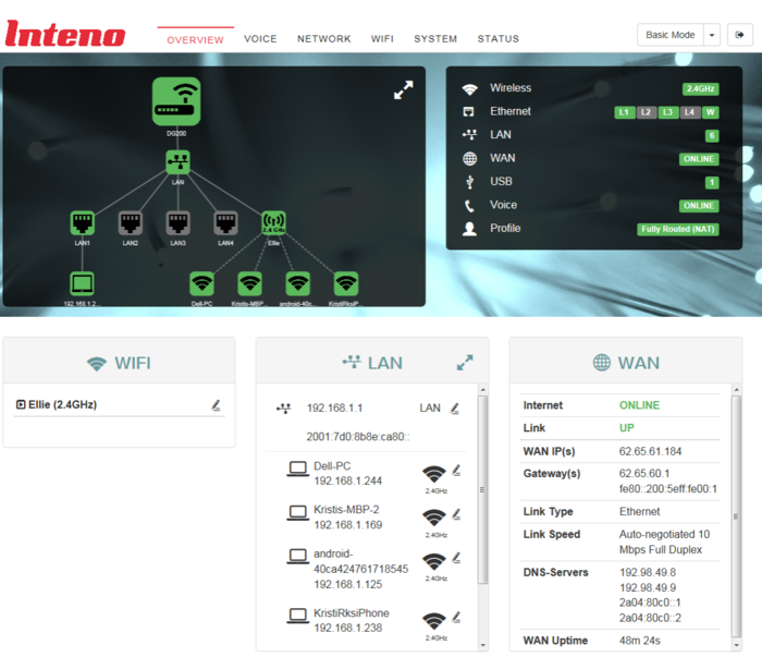 Forwarding Ports in a Inteno DG200A Router