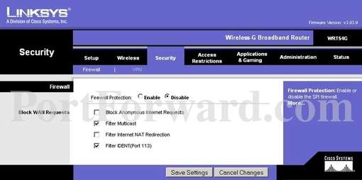 Linksys Wrt54g Router Port Forwarding Steps 6852