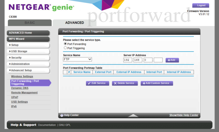 Netgear C6300 Router Port Forwarding Steps