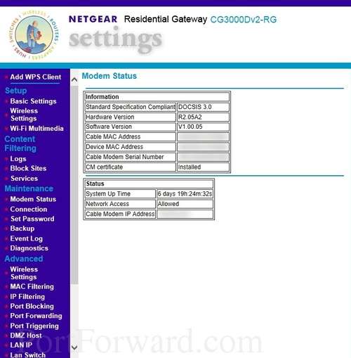 Netgear CG3000D Router Port Forwarding Instructions