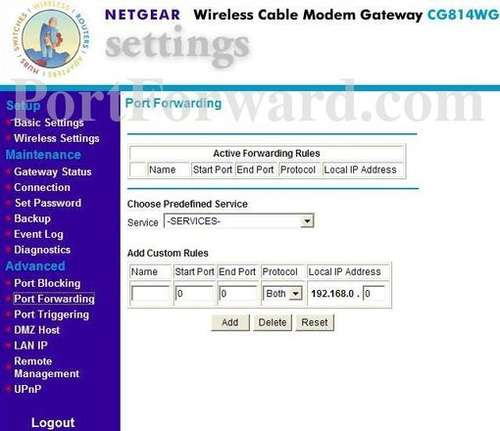 Fastest Netgear CG814WG Router Open Port Instructions