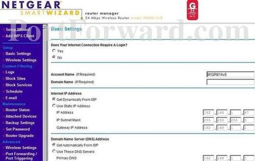 Netgear WGR614 Router Port Forwarding Instructions