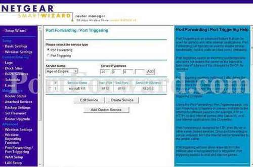 Netgear WGT624 Router Port Forwarding