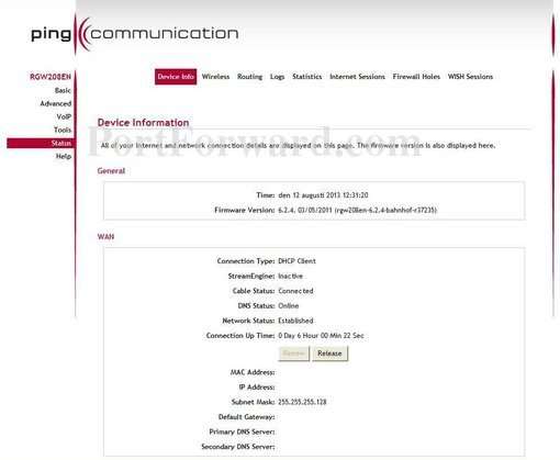Fastest Ping Communication RGW208EN Router Open Port Instructions