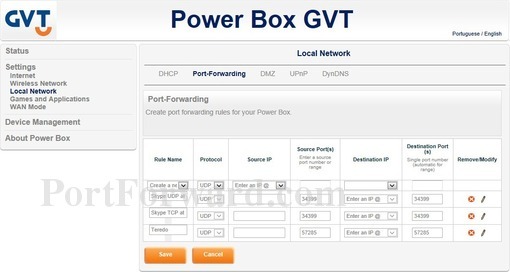 Open Ports on the Sagemcom Fast 5350GV Router