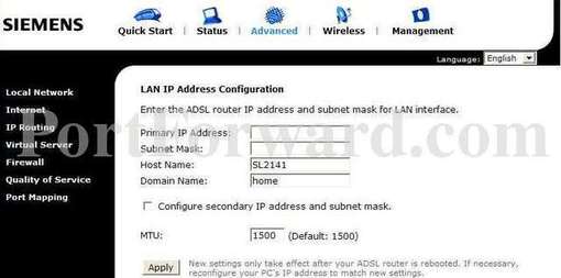Simple Siemens CL-110 Router Port Forwarding Guide