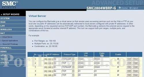 Fastest SMC SMC2804WBRP-G Router Port Forwarding Instructions