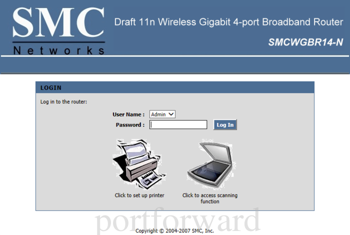 Simple SMC SMCWGBR14-N Router Port Forwarding Steps