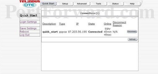 Telindus 1131 Router Port Forwarding Instructions