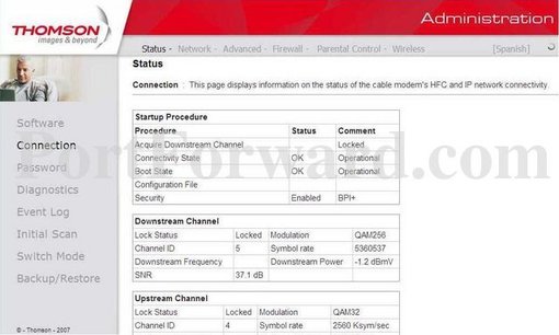 Forwarding Ports in a Thomson Alcatel DWG855T Router