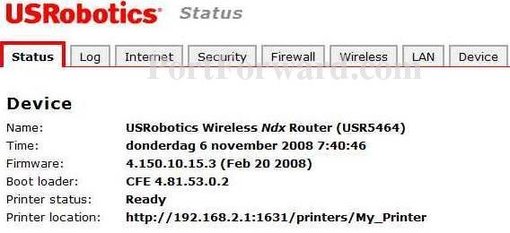 Easiest Way to Get an Open Port on the US Robotics USR5464 Router