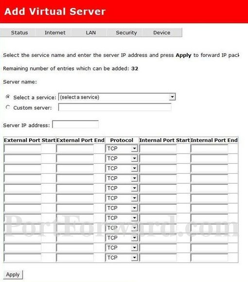 US Robotics USR9107 Router Port Forwarding