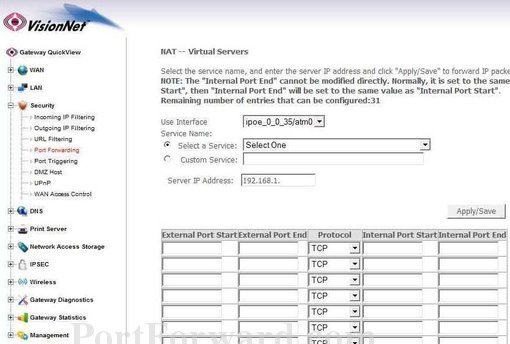 How to Port Forward a VisionNet M505N Router