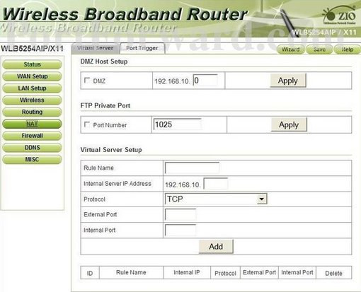 Fastest ZIO WLB5254AIP Router Port Forwarding Steps