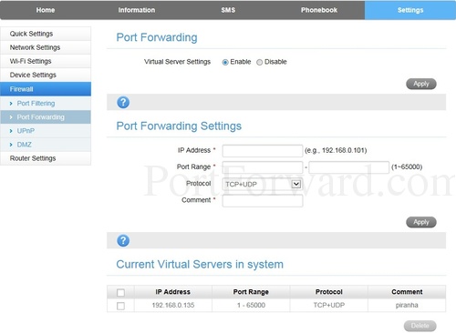 Fastest ZTE MF910V Router Open Port Instructions