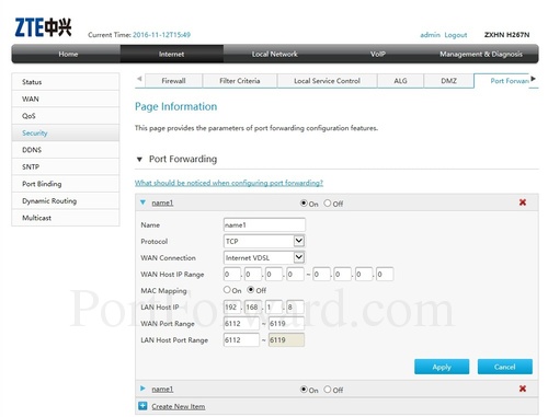 Simple ZTE ZXHN H267N Router Port Forwarding Guide