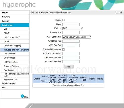 ZTE ZXHN H298N Router Port Forwarding Instructions